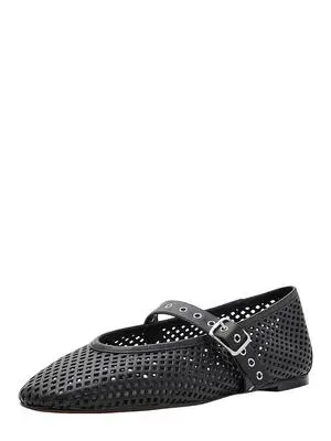 Madewell Remy Perforated Leather Mary Jane Flats - Black