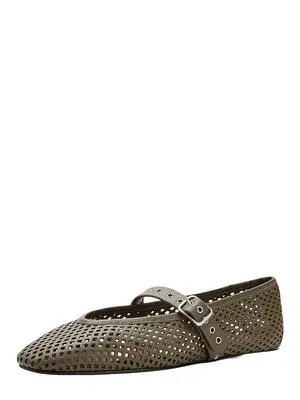 Madewell Remy Perforated Leather Mary Jane Flats - Olive