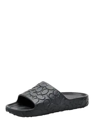 COACH Embossed Monogram Slides - Black