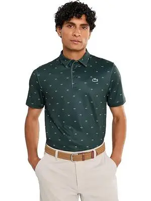 Lacoste Regular Fit Printed Golf Polo Shirt Men's Clothing White/green Navy