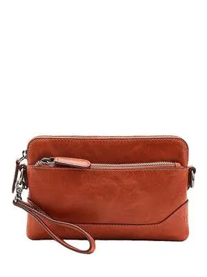 THE FRYE COMPANY Melissa Leather Wristlet Crossbody Bag - Black