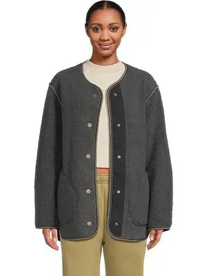 UGG Fleece Jacket With Braided Trim - Gray