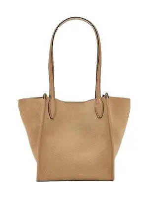 Madewell The Lexington Small Tote In Suede Walnut Shell