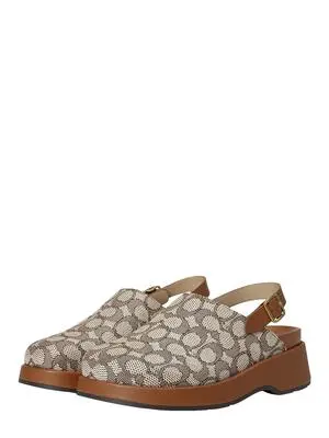 COACH Sculpted C Platform Clog In Signature Textile Jacquard - Gray
