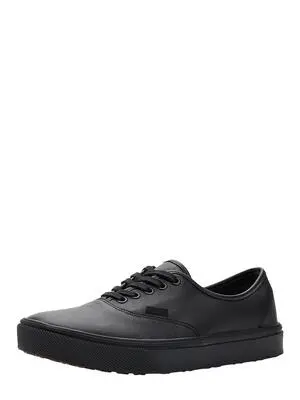 VANS Authentic Leather Slip-resistant Lace-up Shoes - Black