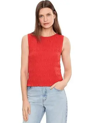 Madewell Smocked Boatneck Tank - Burgundy
