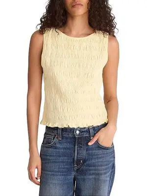 Madewell Smocked Boatneck Tank - Yellow