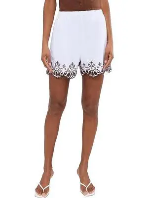 Madewell Madewell Embroidered Pull-On Poplin Shorts White