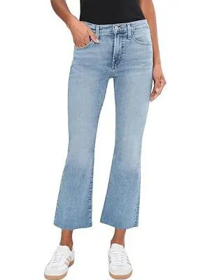 Madewell The Stretch Flare Crop Jean In Coastal Wash - Blue