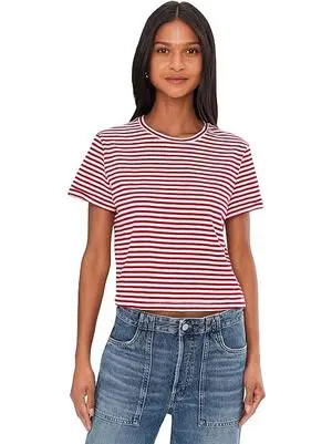 Madewell The Boxy Crop Tee In Soft Slub - Red