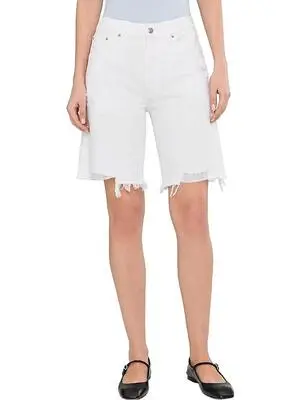 Madewell The Essex Long Baggy Short Shorts - White
