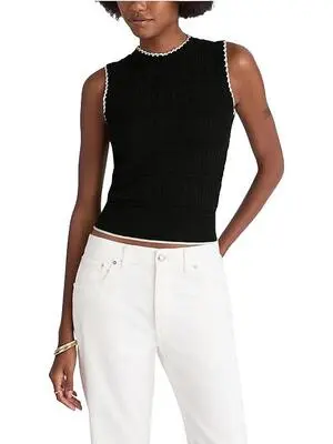 Madewell Sleeveless Stitch Top - Black