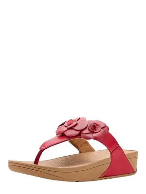 Fitflop FitFlop Lulu Flower Toe-Post Wedge Sandals Red