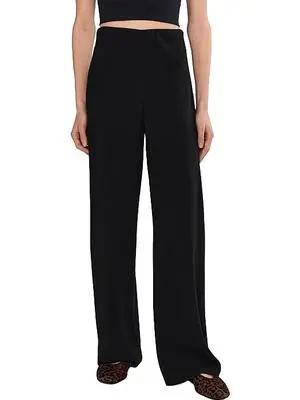 Vince High Waist Crepe Bias Pants - Black