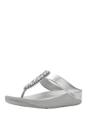 Fitflop Fino Embellished Wedge Sandals - Silver