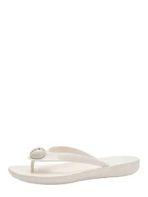 Fitflop Iqushion Glossy-button Flip-flops - White