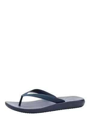 Fitflop Iqushion Textured-strap Wedge Flip-flops - Navy