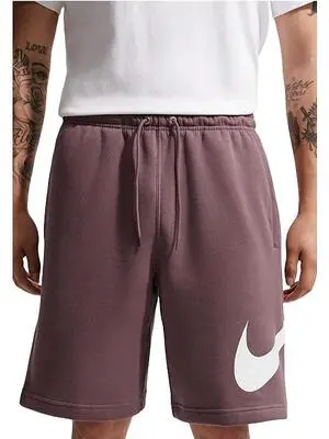 Nike Club Fleece Mid-thigh Workout Shorts - Brown