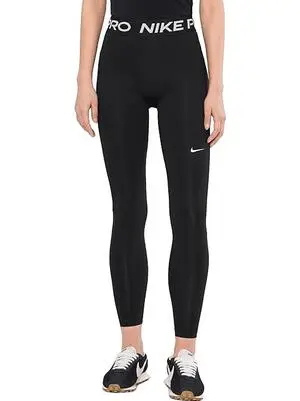 Nike Pro Mid-rise Full-length Leggings Workout Midnight /white - Black