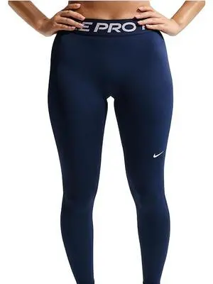 Nike Pro Mid-rise Full-length Leggings Workout /white - Navy