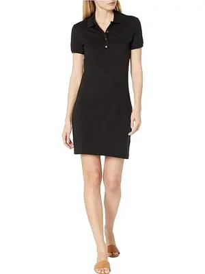 Lacoste Short Sleeve Slim Fit Stretch Pique Polo Dress - Black