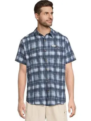 Columbia Utilizer Printed Woven Short Sleeve Clothing Collegiate Navy Omblur - Multi