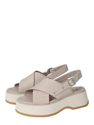 Sorel Dayspring Crisscross Platform Sandals - Bone