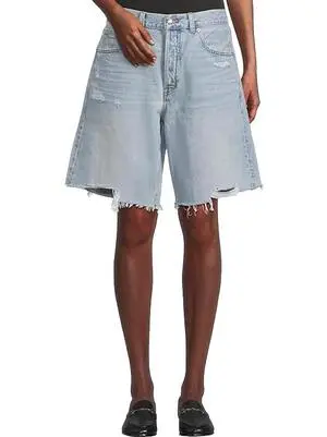 Madewell The Essex Long Baggy Short Shorts - Blue