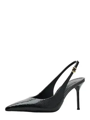 Schutz Paola Pointed Toe Stiletto Slingback Heels - Black