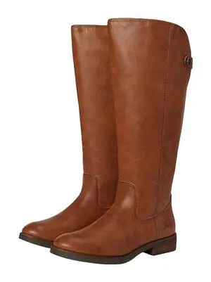FRYE AND CO. Kellie Button Tall Wide Calf Boots - Tan