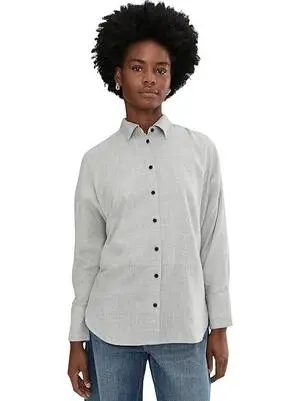 Madewell Dolman Shirt With Classic Collar - Gray
