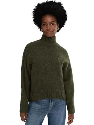 Madewell Fluffy Wool Turtle Neck Sweater - Olive