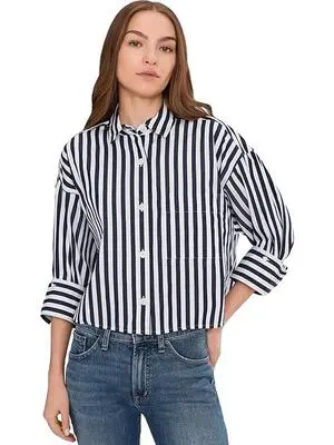 Madewell Alice Striped Cotton Shirt - Navy