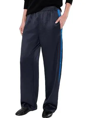 Madewell Debs Pull-on Track Stripe Wide-leg Pants - Navy