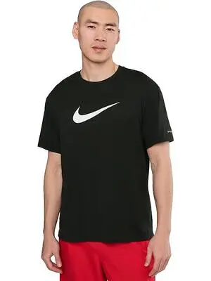 Nike Dri-fit Uv Short Sleeve Top - Black