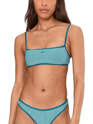 Nike Ripple Texture Bralette Bikini Top - Blue