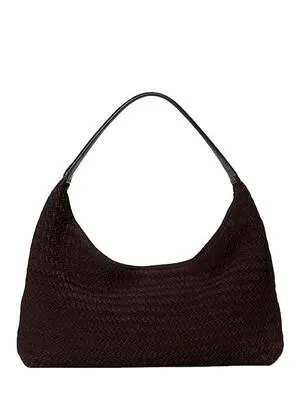Madewell Suede Woven Slouchy Shoulder Bag - Brown