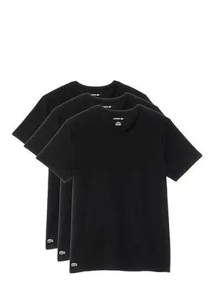 Lacoste 100% Cotton Regular Fit Crew-neck T-shirt 3-pack T Shirt - Black