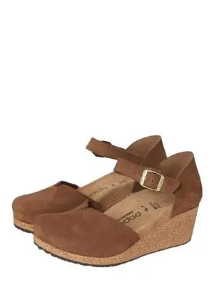 BIRKENSTOCK Papillio Mary Wedge Sandal Suede - Brown