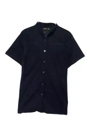 AGNES B. Navy Short Sleeve Shirt - Blue