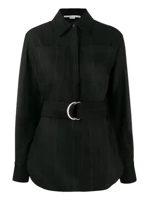 Stella McCartney Belted Striped Shirt - Black