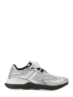 LANVIN Metallic Paneled Sneakers - Silver
