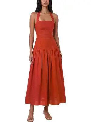 knee length dresses for ladies Maggy London Womens Belted Polyester Midi Dress, Snapdragon