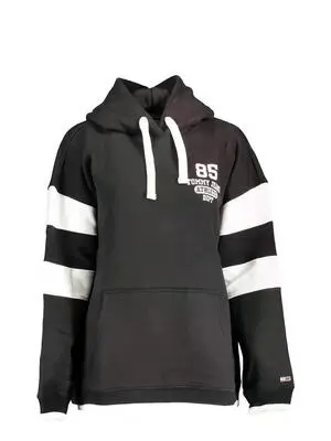 Tommy Hilfiger Striped Cotton Hoodie - Black