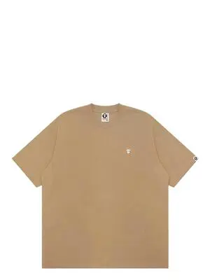 AAPE BY *A BATHING APE Moonface Logo Patch T-shirt - Neutrals