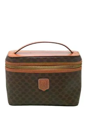 Celine 20th Century Macadam Coated Canvas Vanity Bag - Brown