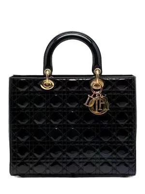 Dior Patent Cannage Lady Satchel - Black