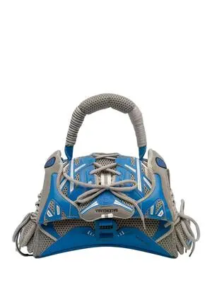 Balenciaga Faux Leather And Mesh Sneaker Top Handle Bag - Grey