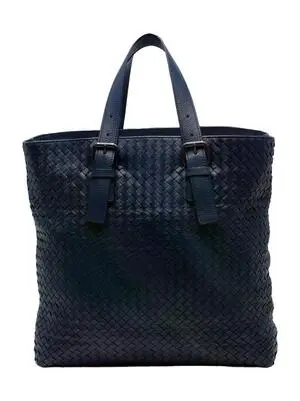 Bottega Veneta 2011 Nappa Intrecciato Belted Tote Bag - Blue