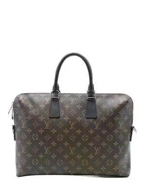 LOUIS VUITTON Monogram Macassar Porte Documents Jour Business Bag - Brown